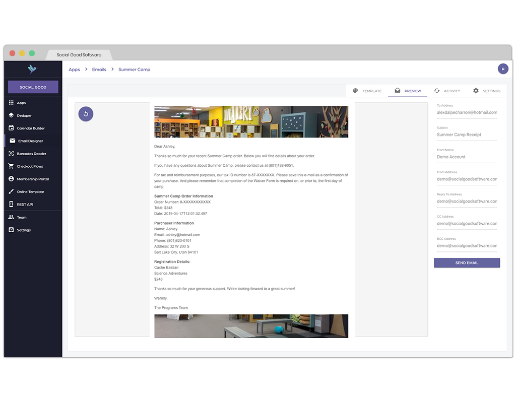 Software Features for Altru integration - Social Good Software